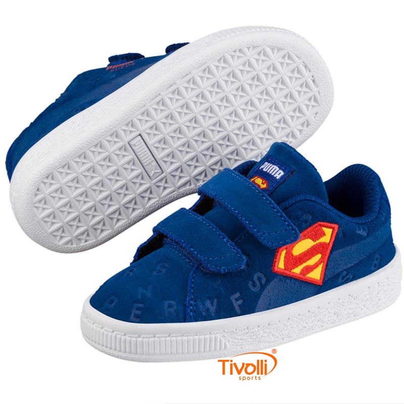 Tênis Puma Suede Justice League Superman > JL Suede Infantil tam. 26 ao ...