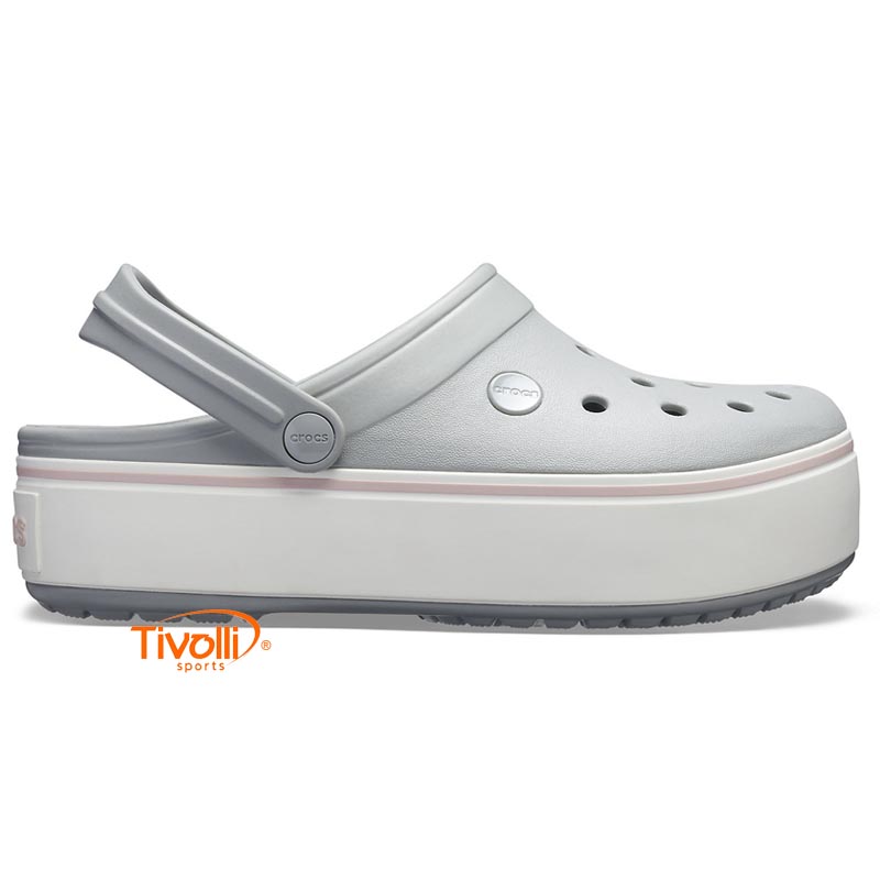 Sandália Crocs Crocband Platform Clog > cinza silver >