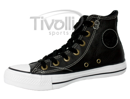 Converse All Star European Hi cano alto > couro preto com borracha branca >