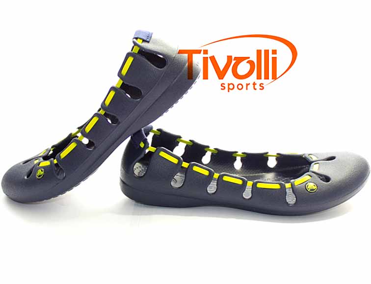 Crocs Springi Flat W > Marinho/Verde Limão >