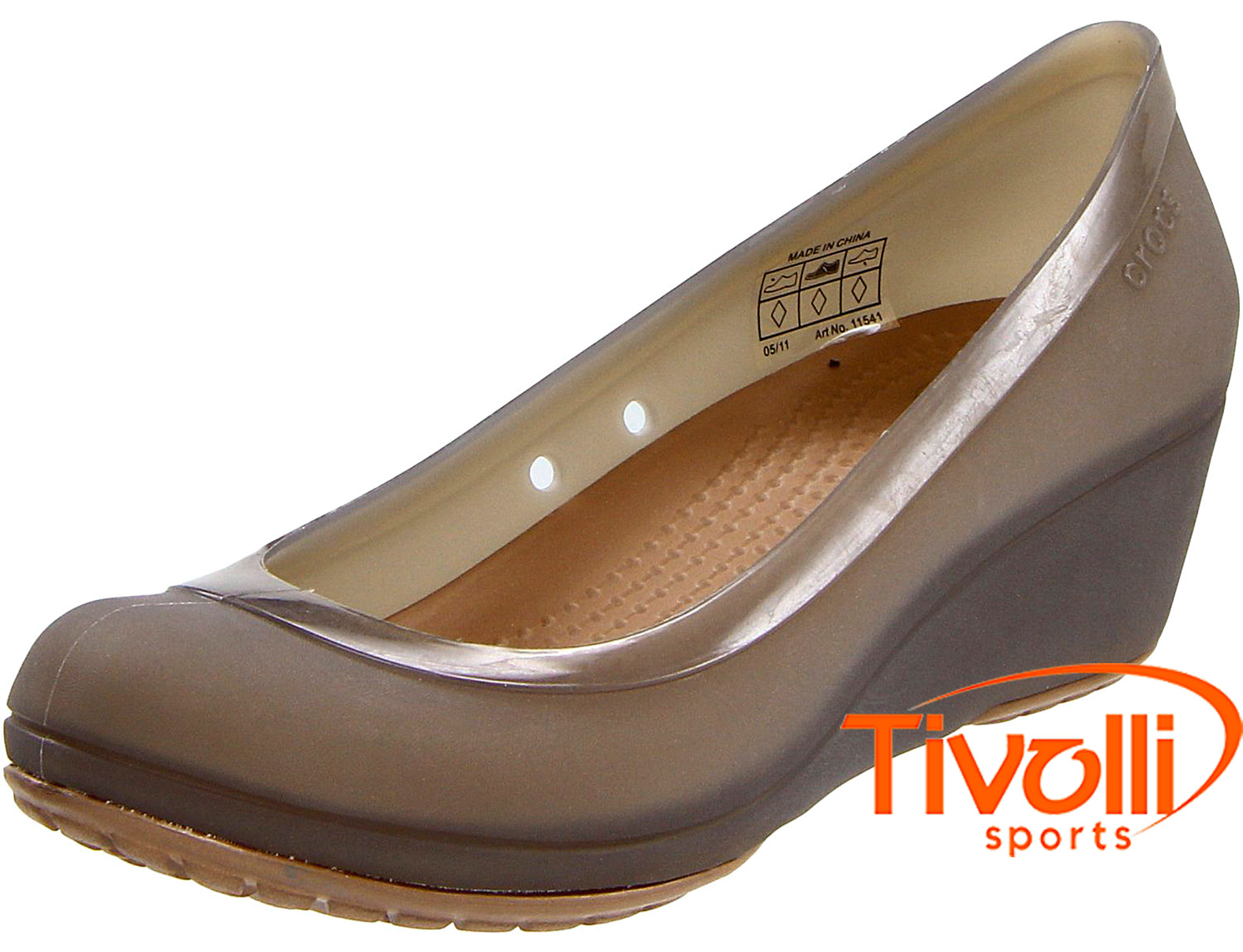 Sapatilha Crocs Carlisa Mini Wedge > Com salto marrom chocolate >