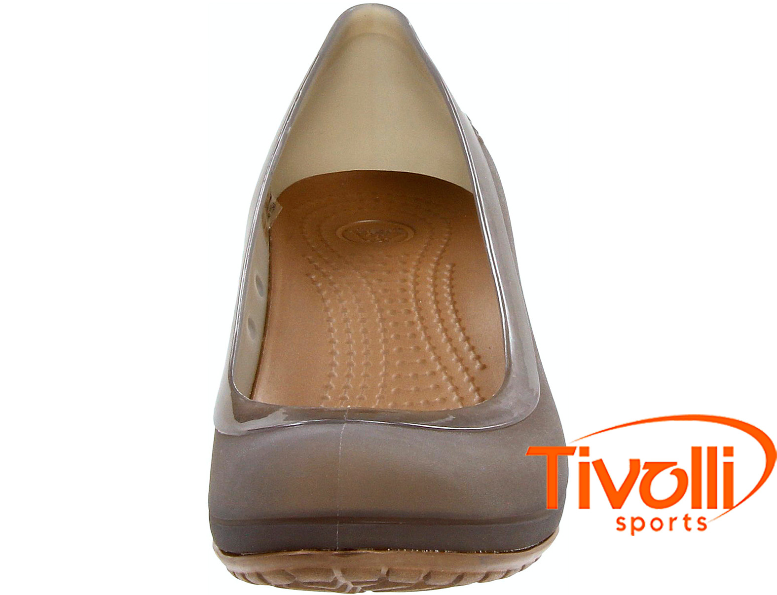 Sapatilha Crocs Carlisa Mini Wedge > Com salto marrom chocolate >