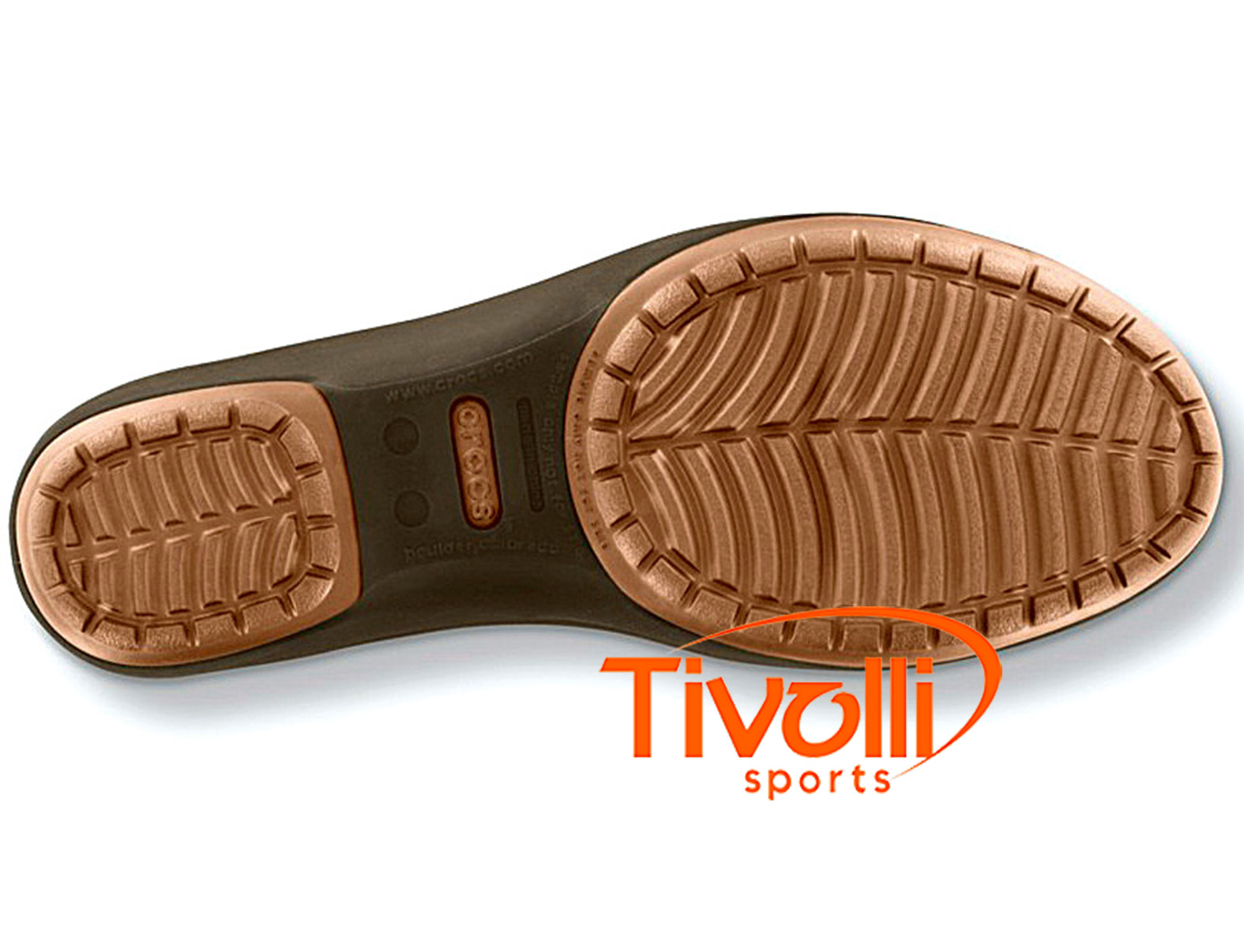 Sapatilha Crocs Carlisa Mini Wedge > Com salto marrom chocolate >