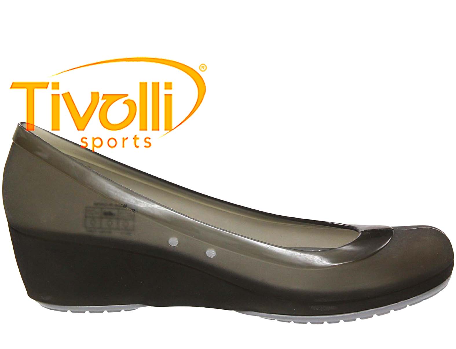 Sapatilha Crocs Carlisa Mini Wedge com salto > cinza >