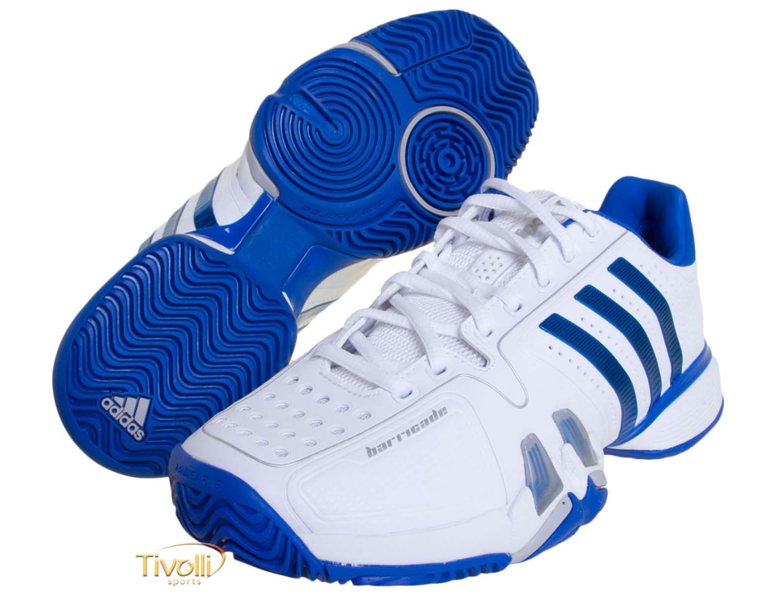 Tênis Adidas Adipower Barricade > Branco e Azul >